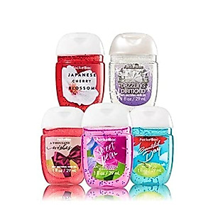 Bath and Body Works Anti-Bacterial Hand Gel 5-Pack PocketBac Sanitizers, Assorted Scents, 1 fl oz each