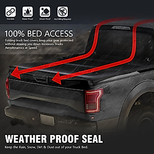 DNA MOTORING New Upgrade Truck Bed Top Hard Solid Tri-Fold Tonneau Cover Compatible with 04-14 Ford F-150 5.5Ft Bed, TTC-HARD-001