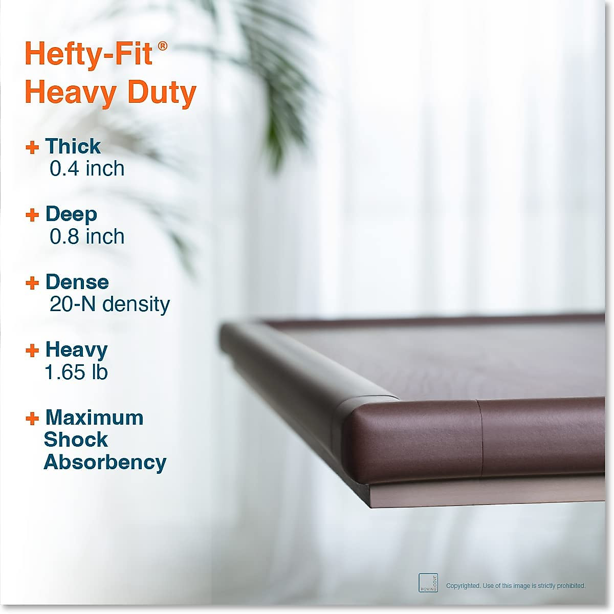 27ft Edge 8 Corners - Bundle & Save - RovingCove HeftyFit Edge Guard (9ft Edge Only, Coffee Brown) + RovingCove HeftyFit Edge Corner Guards (18ft Edge 8 Corners, Coffee Brown)