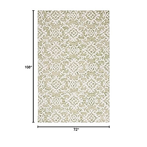 SAFAVIEH Blossom Collection 6' x 9' Light Green/Ivory BLM104W Handmade Premium Wool Living Room Dining Bedroom Area Rug