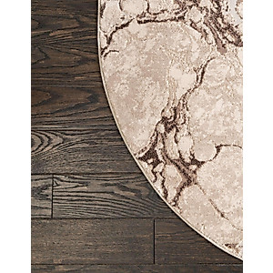 Unique Loom Oasis Collection Area Rug - Breeze (8' x 10' Oval, Brown/ Beige)