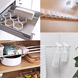 Spring Tension Curtain Rods 28-43 Inch Adjustable Spring Loaded Small Mini Extendable Heavy Duty Black Curtain Tension Rod For Kitchen, Bathroom, Window, Bookshelf,Closet