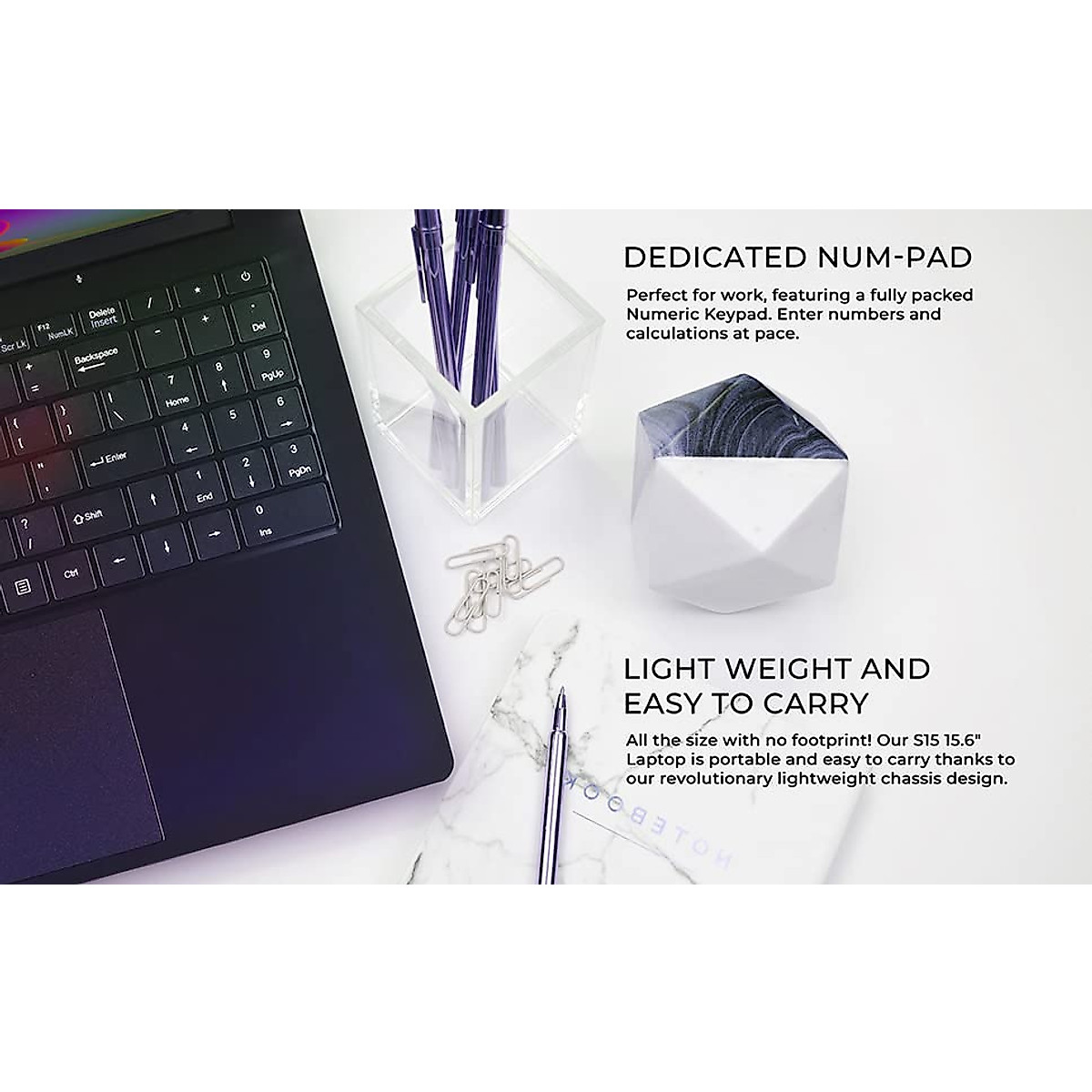 15.6" S15 N2 Full HD Windows 11 Professional Slim n Light Laptop - Intel N4020 - 128GB Storage, 4GB RAM, Intel Dual-Core Dedicated Num-Pad, Dual-Band WiFi, Expandable Storage