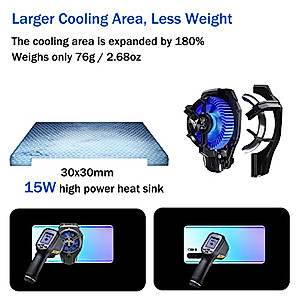 Flydigi B5 Back Clip Wired Phone Cooler, Portable Radiator for 2.63-3.5Inch, Upgraded 10-15W Higher Power Intelligent Frequency Conversion Temperature Control, Larger Cooling Area, Quieter