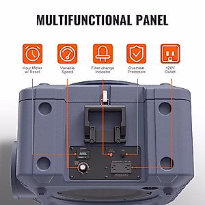 VEVOR Air Scrubber with 3-Stage Filtration, Stackable Negative Air Machine 550 CFM, Air Cleaner with MERV10, Carbon, H13 HEPA, for Home, Industrial and Commercial Use