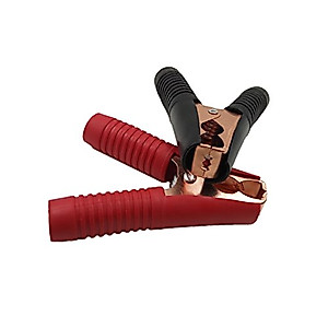 CERRXIAN 2 Piece 90mm Long Battery Alligator Clips, Black Red 100A Insulated Replacement Battery Clamps Jumper Cables Boost Clips for Car Auto Vehicle Boat