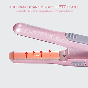 DAN Technology Flat Iron Blow Dryer Set, Small Flat Irons with Travel case, Concentrator Nozzle & EU Plug Adapter, Dual Voltage & Folding Handle, Pro Hair Dryer Set…