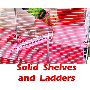 Large 3-Levels Dwarf Hamster Expandable and Customizable Habitat House Cage for Rodent Gerbil Mouse Mice Rat with Crossover Tube Tunnel