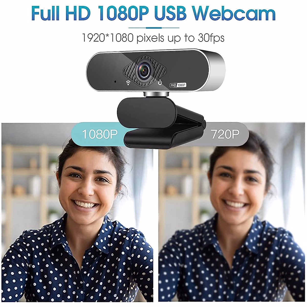 OITTIRA Webcam, 1080P Pro HD Webcam with Stereo Microphone, 110° Wide Angle, Privacy Cover, Tripod, for Conferencing, Live Streaming, Recording, Compatible with Skype/Zoom/YouTube【Upgraded Version】