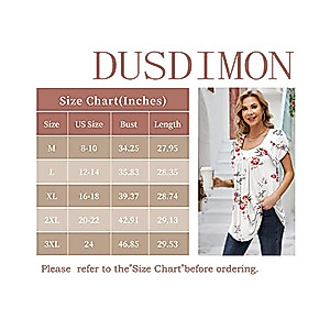 DUSDIMON Women's 2023 Summer Tunic Tops Petal Short Sleeve Square Neck Loose Flowy Pleated Shirts(Flower White, XL)