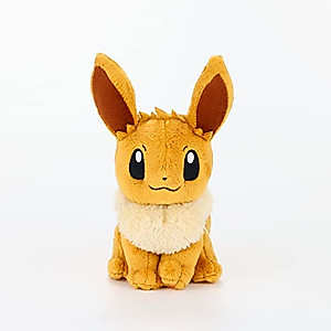 Sanei Pokemon All Star Series Eevee Stuffed Plush, 8", Brown (PP07)