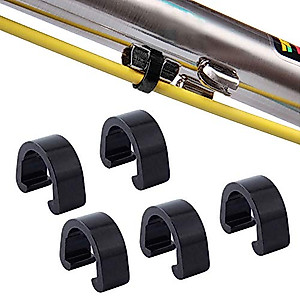 Saipe 20pcs Aluminum Alloy Bike Cable C-clips Brake Cable Housing Clip Bicycle Cable Hose Guide Clamps for Brake Derailleur Shift Cables