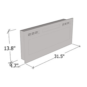 31.5" Electric Fireplace Recessed Wall Mounted Heater, 1500W/5100BTU (White)