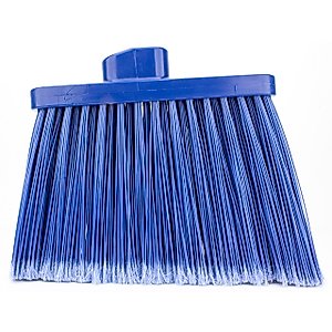 SPARTA Plastic Broom Head, Angled, Flagged for Small Debris Indoor, Outdoor, Home, Restaurant, Lobby, Office, 12 Inches, Blue