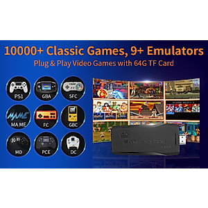 Wireless Retro Game Console,Retro Game Stick,Nostalgia Stick Game, Plug and Play Video Game Stick Built in 10000+ Games,9 Classic Emulators,