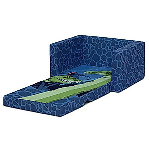 Delta Children Dinosaur Cozee Flip-Out Chair For Relaxing- 2-in-1 Convertible Lightweight,Portable Chair to Lounger for Toddlers & Kids