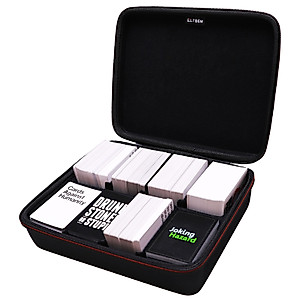 LTGEM EVA Hard Travel Game Card Case for Card Games. Fits the Main Game, All 6 Expansions Plus. Holds up to 1600 Cards with 6 Moveable Dividers (2 Row) - Black