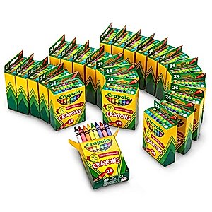 Crayola Crayons Bulk, 24 Crayon Packs with 24 Assorted Colors, School Supplies