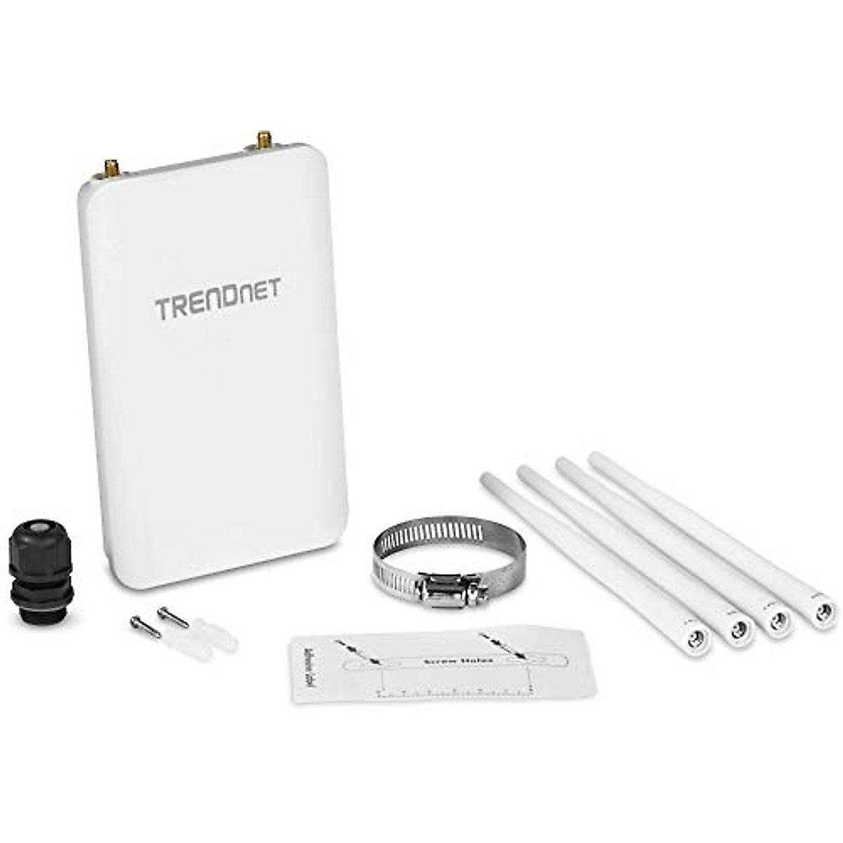 TRENDnet 5 DBI Wireless AC1300 Outdoor PoE+ Omni-Directional Access Point, TEW-841APBO, 4 X 5 DBI Omni Directional Antennas, Point-to-Point & Point-to-Multi-Point WiFi Bridging, IEEE 802.3AT PoE+