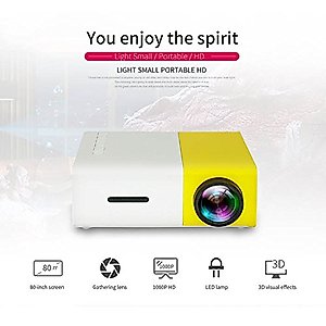 Portable Mini projectors LED Micro Projector 1080P Home Party Meeting Theater Projector（Newest Upgraded Version ）