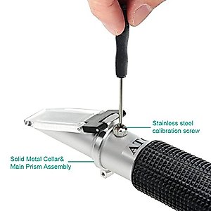 Professional Automatic Temperature Compensation Salinity Refractometer for Aquariums, Marine Monitoring, Saltwater Testing.Dual Sacle: 0-100ppt & 1.000-1.070 Specific Gravity