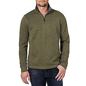Wrangler Authentics Men's Long Sleeve Fleece Quarter-Zip, Olive Night, XX-Large