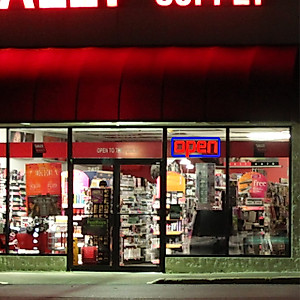 [New 2025] MaxLit Jumbo 30'' x 13'' Ultra Bright LED Neon Open Sign — Remote Controlled — Multiple Light Display Modes — Bright & Vivid Illumination — Boost Your Business Visibility! [Blue/Red]