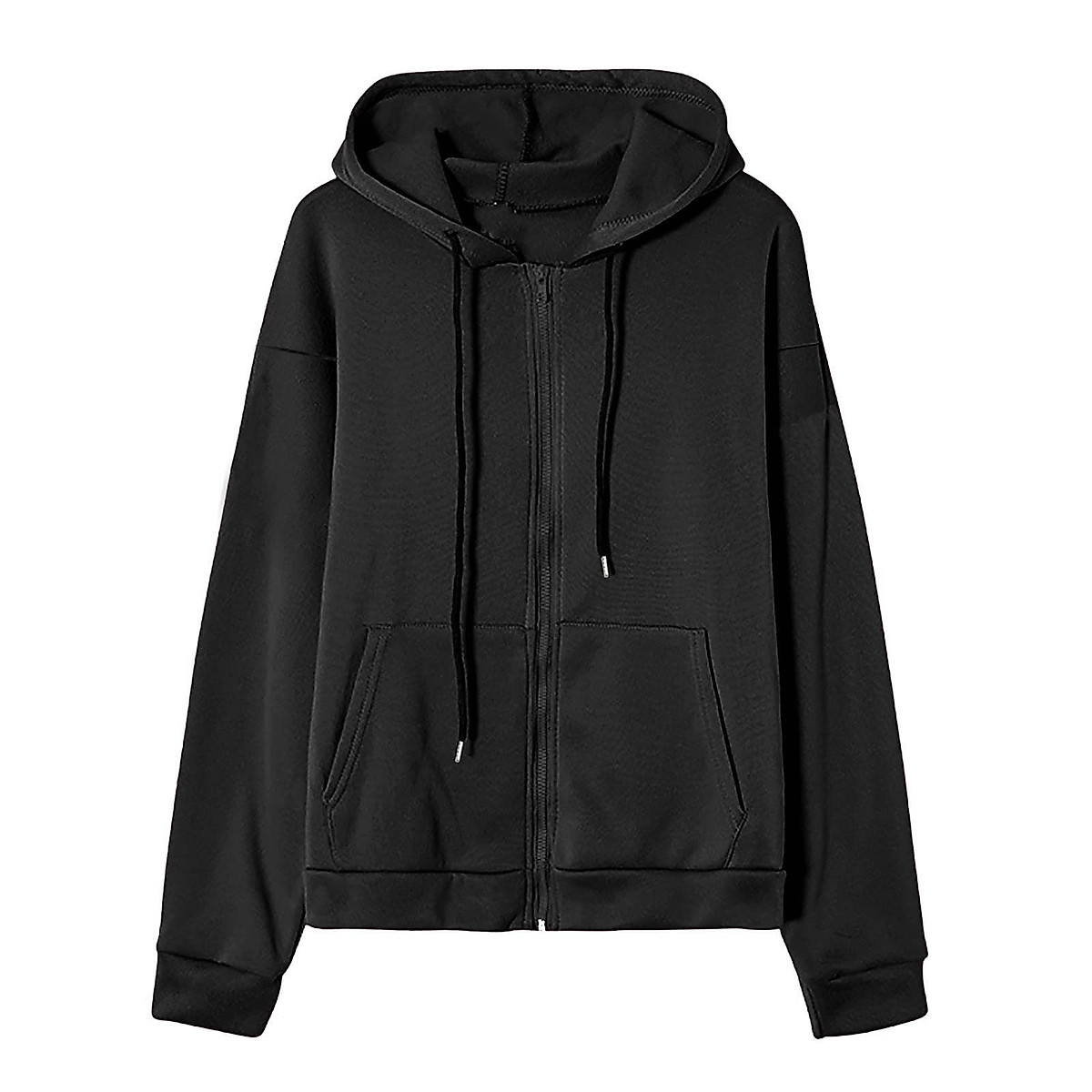 Ceboyel Women's Oversized Hoodies Sweatshirt Full Zip Up Jacket Drawstring Hooded Tops Teen Girl Y2k Preppy Clothing with Pocket