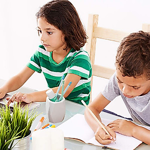 Cooyeah Silicone Pencil Holder, 3Pcs Geometric Pencil Holder Creative Design Silicone Pen Cups Desktop Stationery Organizer Pen Container for Office Home School Makeup Brush Holders 3x3.75 Pencil Cup