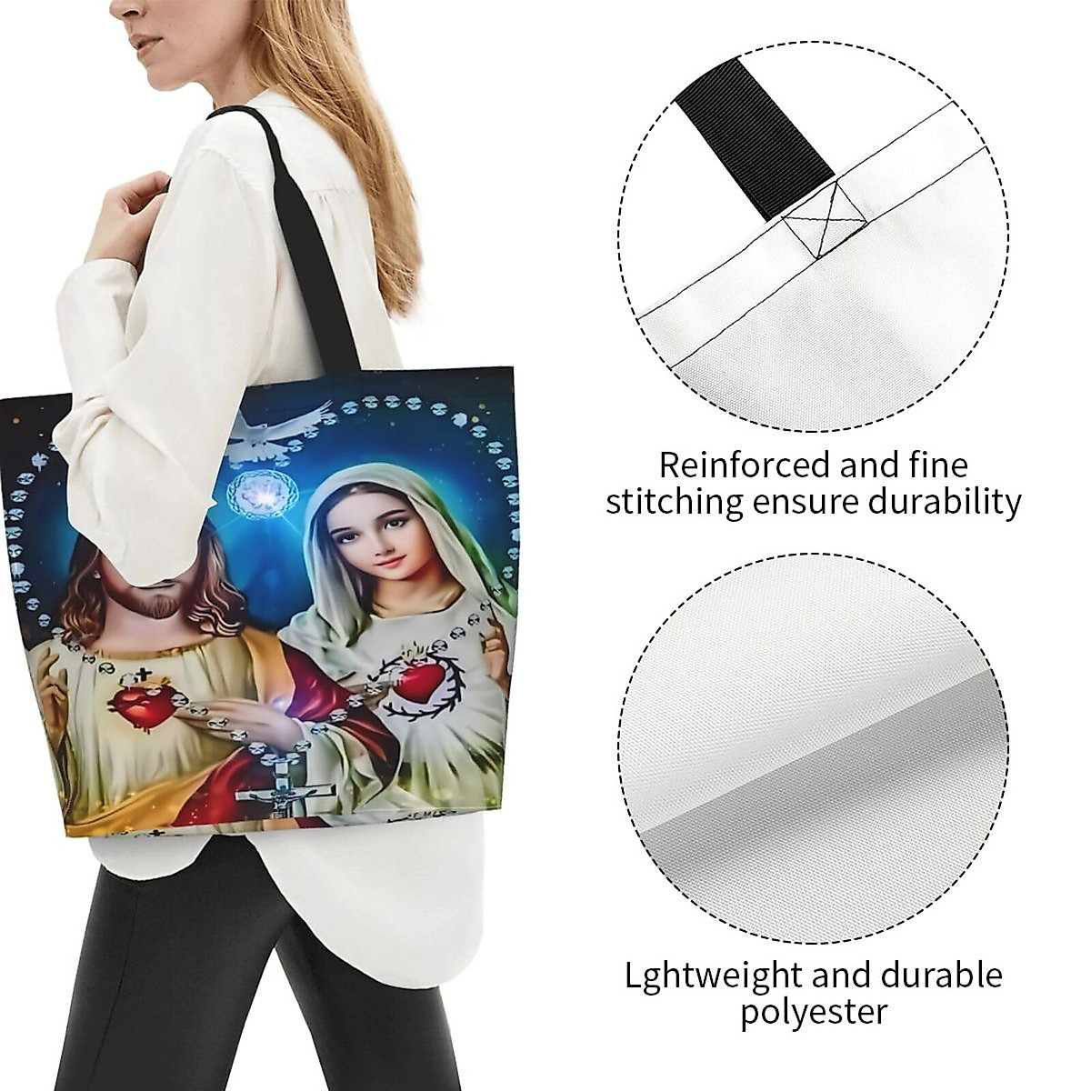 Our Lady of Guadalupe Virgin Mary tote bag shopping bag shoulder bag shoulder bag shopping, work, groceries, gym