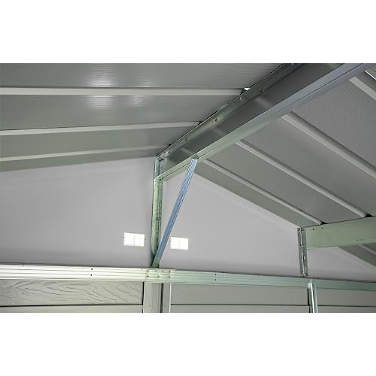 Arrow Select 8' x 6' Outdoor Lockable Steel Storage Shed Building, Flute Grey