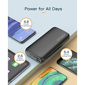 Kuulaa Plug-in USB C Portable Charger 5000mAh & 26800mAh USB C Power Bank Dual-Output Battery Pack