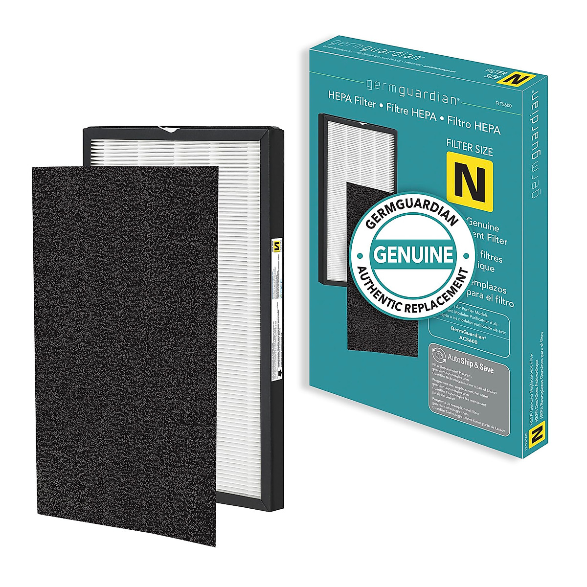 GermGuardian Filter N HEPA Pure Genuine Air Purifier Replacement Filter, Removes 99.97% of Pollutants GermGuardian Air Purifier AC5600, FLT5600