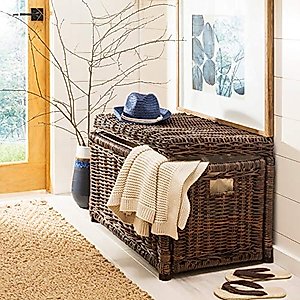 Misc 30" Wicker Storage Trunk Brown Rattan