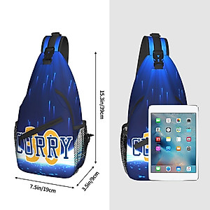 Curry Golden State Basketball Sling Backpack,Travel Hiking Daypack Pattern Rope Crossbody Shoulder Bag, Cross Chest Bag Diagonally For Men Women
