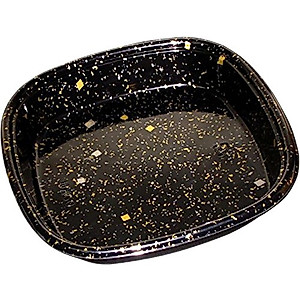 Chū Chemical Disposable Sushi Tubs, HS Square Tubs, 20, Black Gold Foil, BK, Body of 10 Pieces, Size: Approx. 9.3 x 9.3 x 1.5 inches (23.6 x 23.6 x 3.8 cm)