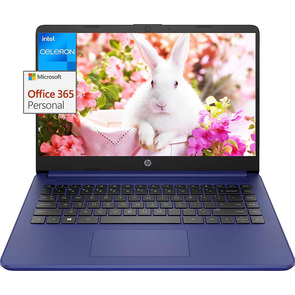 hp 2023 New 14" HD Screen Student Laptop, 12 Hours Long Battery Life,16GB RAM, 320GB Storage(64GB eMMC+256GB Micro SD Card), Quad-Core Intel Celeron N4120, UHD Graphics, WiFi, Blue, Windows 11 Home