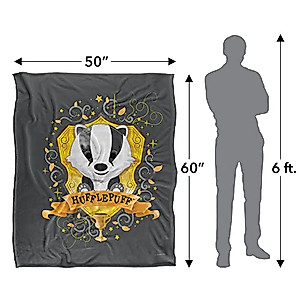 Harry Potter Watercolor Hufflepuff Crest Officially Licensed Silky Touch Super Soft Throw Blanket 50" x 60"