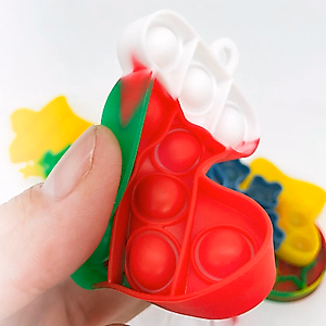 12Pcs Christmas Mini Pop Keychain Fidget Toys, Easter Day Gifts for Kids Mini Pop Bubble Christmas Fidget Toy,Party Favors Silicone Fidget Keychain Relieve Anxiety Stress Fidget Toy