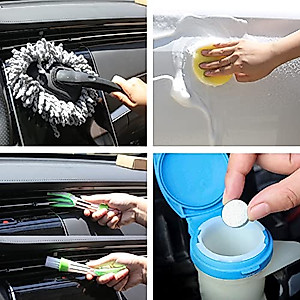 AUTODECO 26Pcs Car Wash Cleaning Kit - Car Care Wash Tools Kit Car Detailing Set with Snow Shovel Microfiber Cleaning Cloth Clay Mitt Car Wash Mitt Storage Box