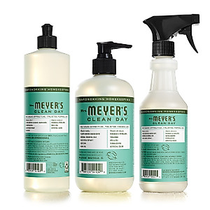 MRS. MEYER'S CLEAN DAY Kitchen Essentials Set, Includes: Hand Soap, Dish Soap, and All Purpose Cleaner, Basil, 3 Count Pack