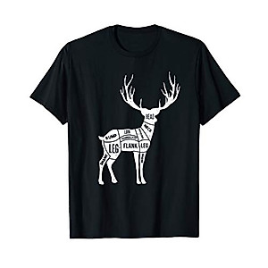 Deer Hunting Venison Butcher Cuts for Bow Rifle Hunters T-Shirt