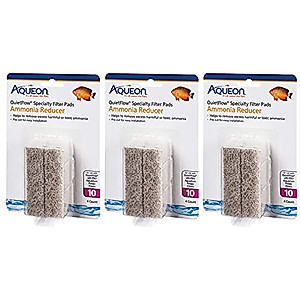 Aqueon 12 Count Ammonia Reducer QuietFlow Specialty Aquarium Filter Pads, Size 10