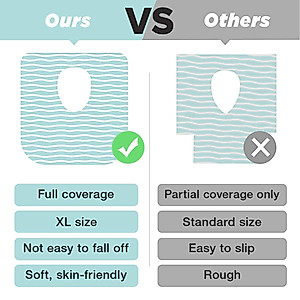 18FTRabbit 25 Packs Disposable Toilet Seat Covers - Full Cover Individually Wrapped Portable Potty Covers for Travel, Adult, The Pregnant, Kids and Toddler Potty Training (Wave)