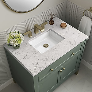 Chicago 36" Single Vanity, White Washed Walnut, with 3 CM Eternal Jasmine Pearl Quartz Top w/Sink