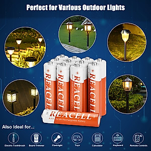 REACELL 24 Pack Rechargeable AAA Batteries for Solar Lights, 1.2V AAA Batteries for Outdoor Garden Lamp Toys Controllers and Household Devices