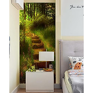 Door Mural - FLFK 3D Door Sticker Peel and Stick, Removable Self-Adhesive Scenic Door Wallpaper for Home Decor, 30.3 "W x 78.7 "L, Set of 2 Sheets