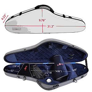 Aileen CSV-F18 Violin Hard Case 4/4 Full Size Luxury with Hygrometer Suspension, Purple