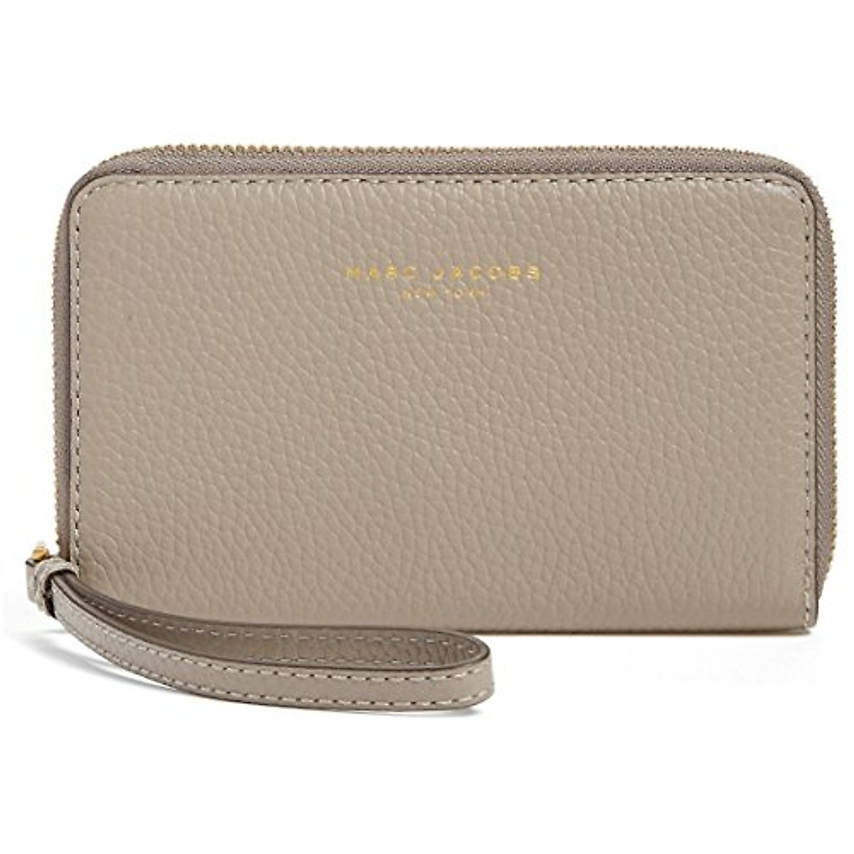 Marc Jacobs Pike Place iPhone X 8 7 Leather Wristlet Wallet, Cement