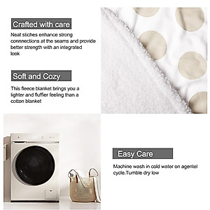 YISUEMEI Cartoon Owl Sherpa Blanket, Soft and Plush Coffee Cup Polka Dot Pattern Fleece Throw Blanket, Gifts for Women Kids Boys and Girls, 50x60 Inches